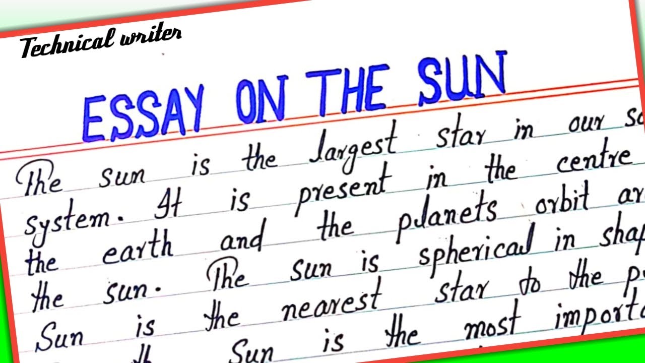 Essay on The Sun in English || Write short essay on the sun in English ...