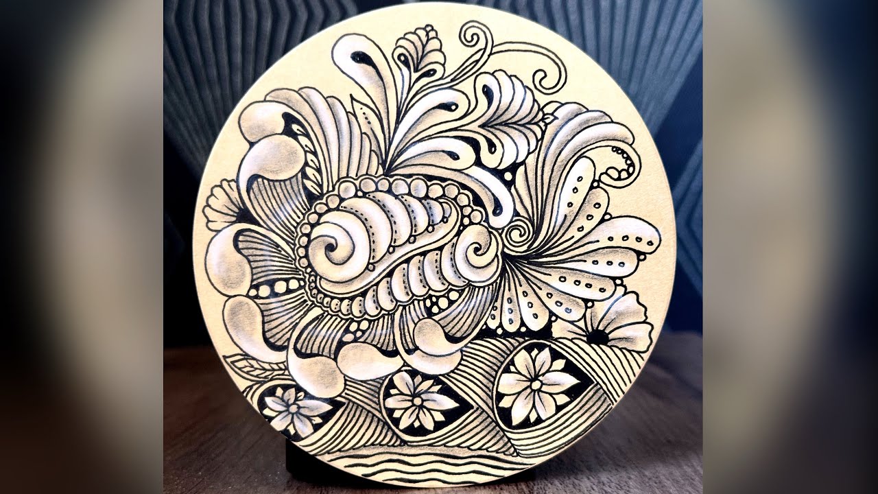 Zentangle Creepy Crawley Garden Drawing Guide || step by step Tutorial ...