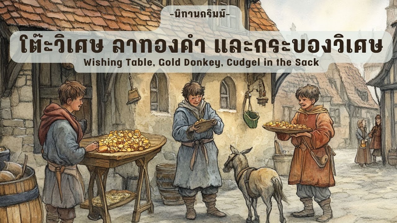 🐐 นิทานกริมม์ EP47: โต๊ะวิเศษ ลาทองคำและกระบองวิเศษ (Wishing Table ...