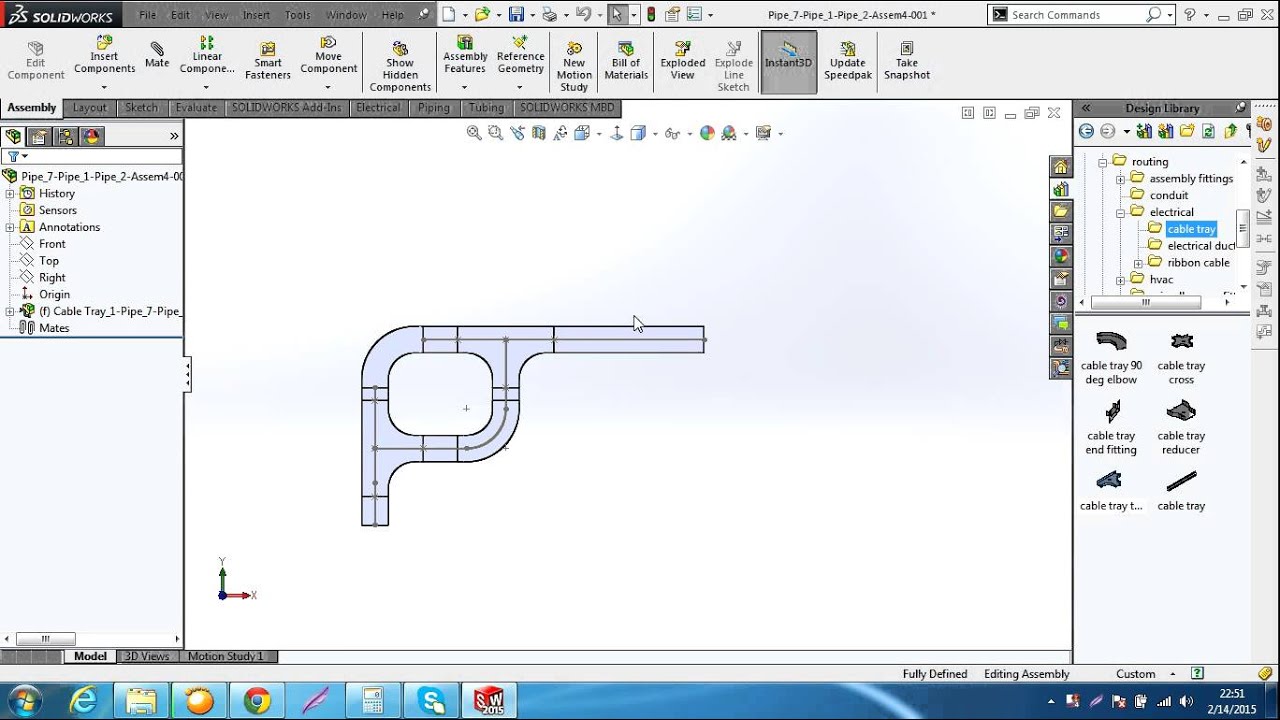 Solidworks Electrical CableTray - YouTube