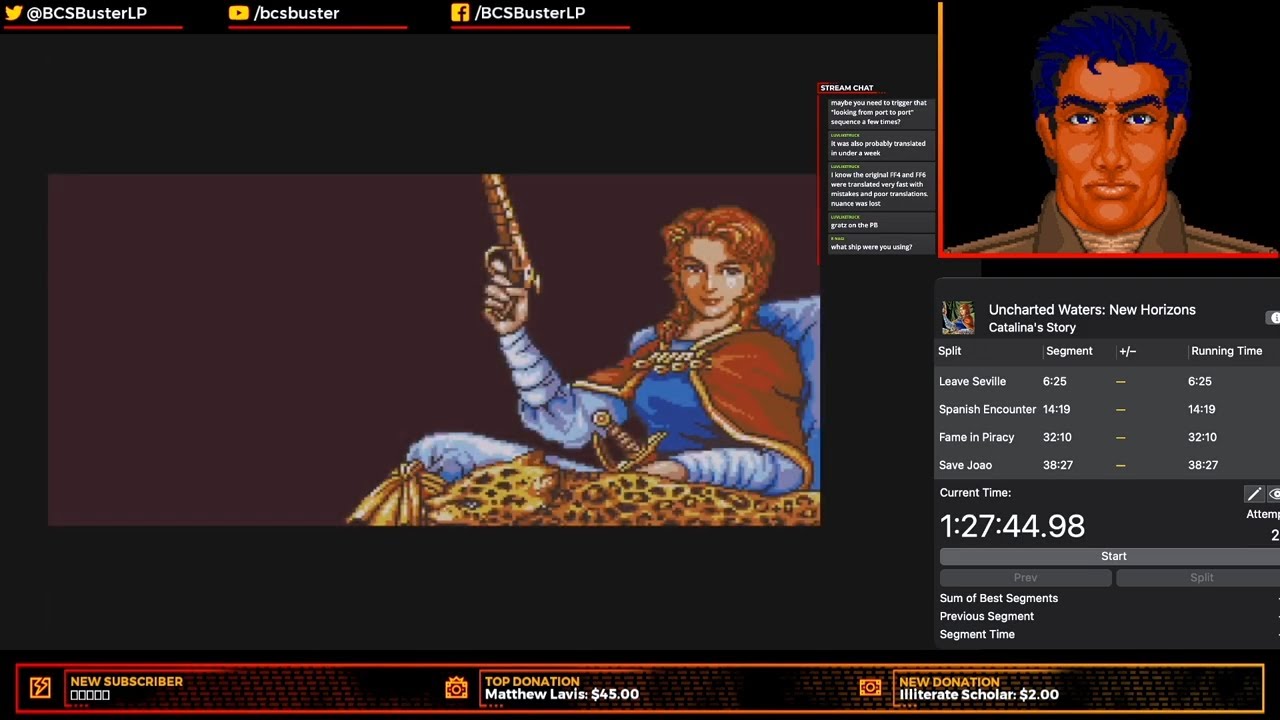 Uncharted Waters: New Horizons; 1:27:44:59 Speed Run, Catalina Erantzo ...