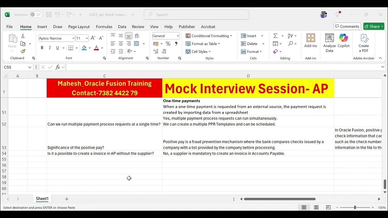 Part-9 Oracle Fusion Cloud AP Interview Question and Answers ||Dec Batch 2024 ||Accounts Payable ...