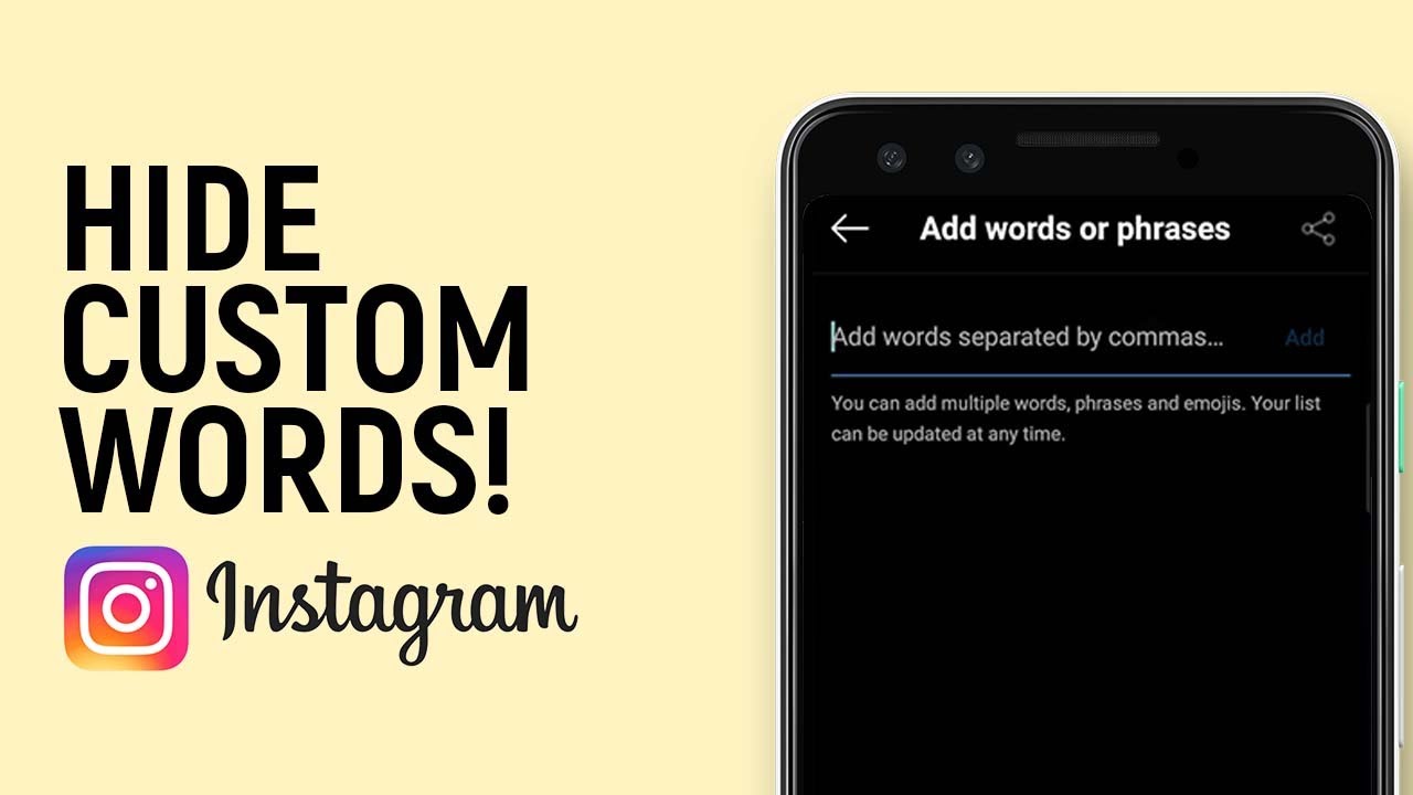 How to Hide Custom Words From Comment Section of Instagram Posts - YouTube