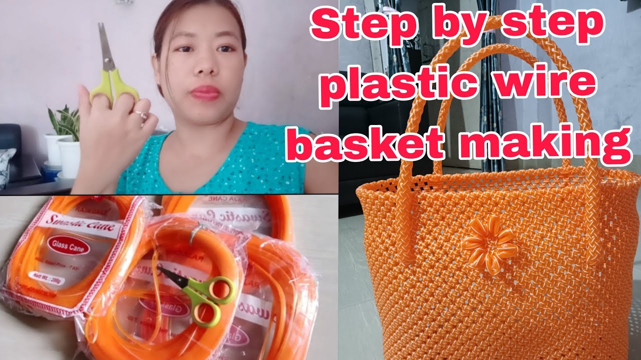 Step by step plastic wire basket 🧺 making || plastic wire hand bag ...