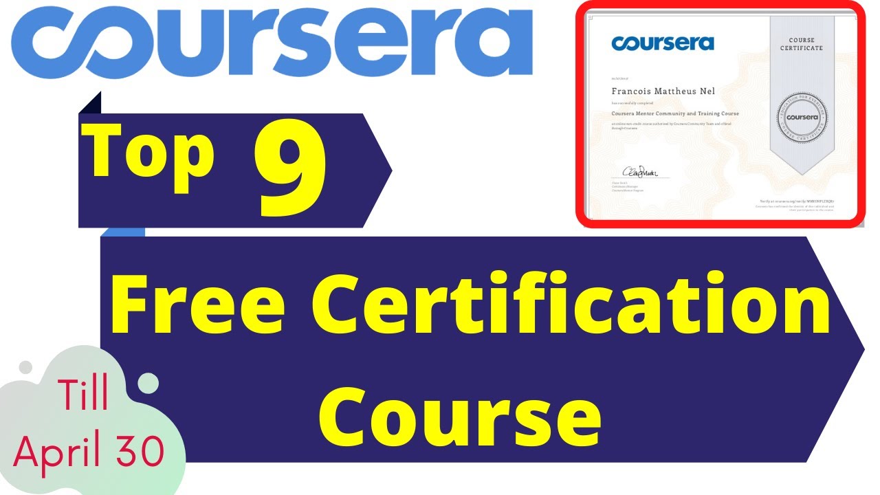 Coursera Offers Top 9 Free Certification Course For April 2021|Coursera ...