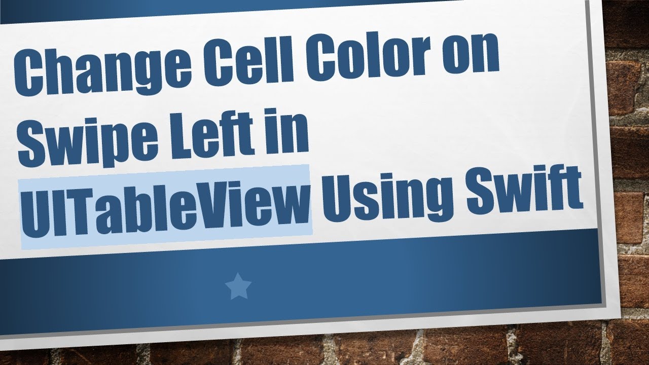 Change Cell Color on Swipe Left in UITableView Using Swift - YouTube