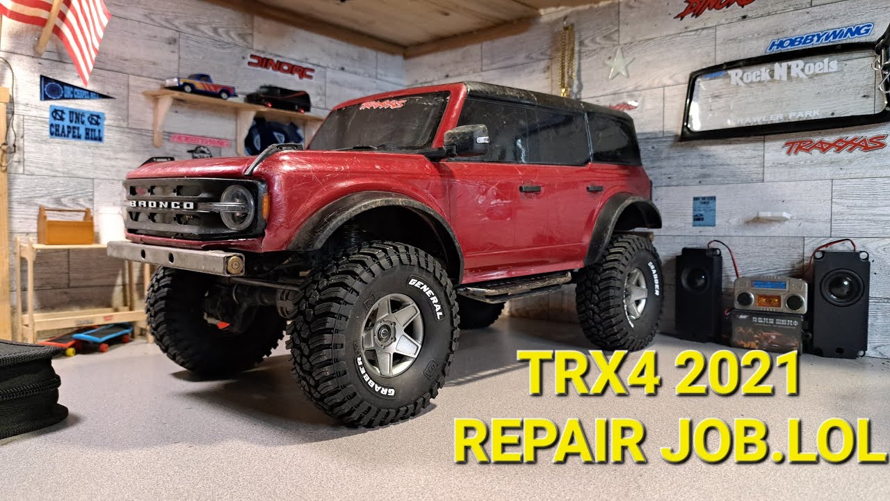 Repairing a Traxxas TRX4 2021 Bronco after damage from jumping 8' in ...