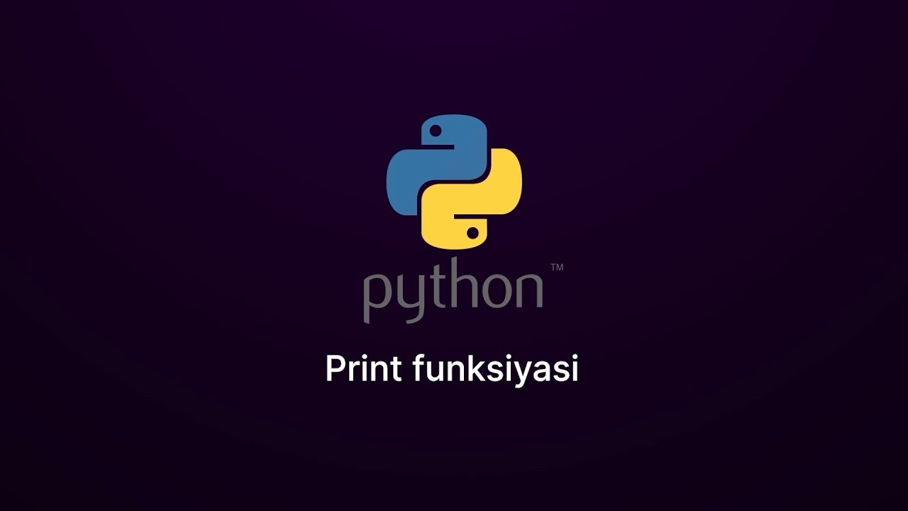 2 - Dars: Python. Print funksiyasi. - YouTube