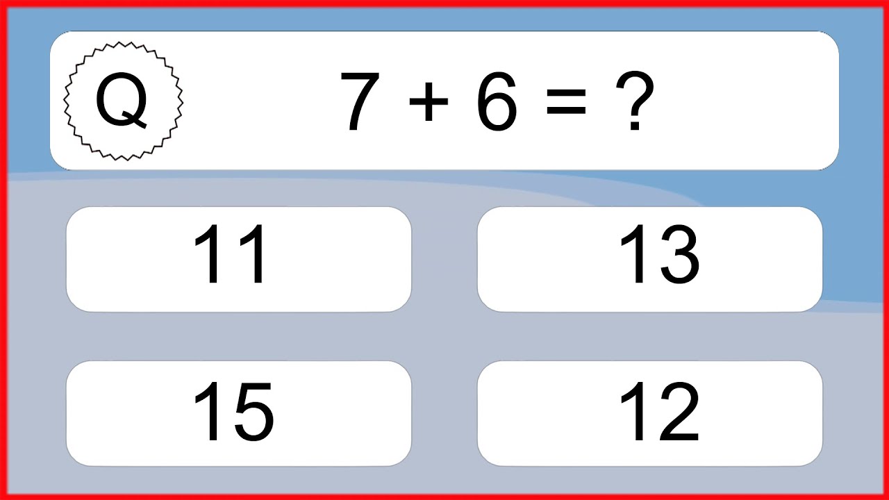 20 Addition Quiz Exercises for Kids - YouTube