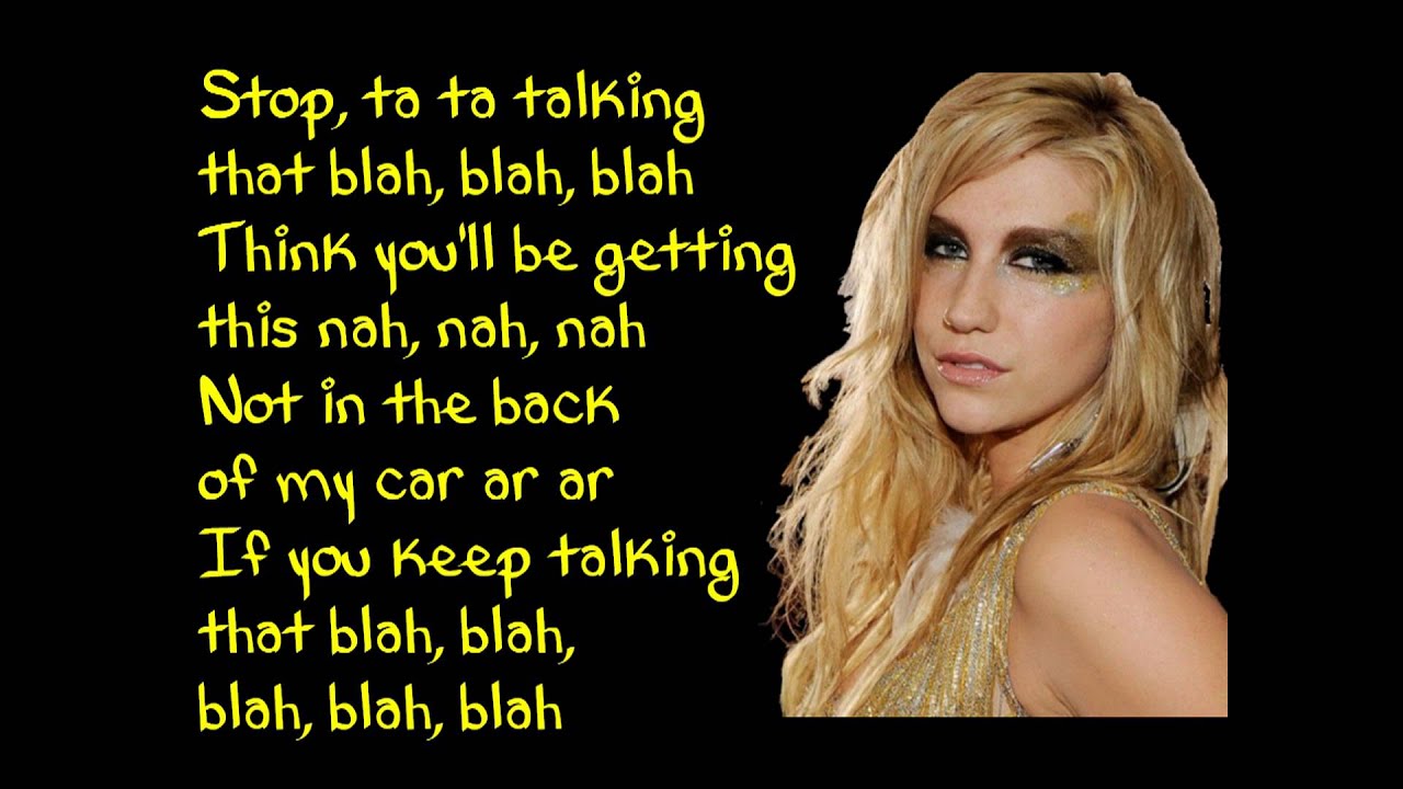 Ke$ha feat. 3OH!3 blah blah blah - Lyrics - YouTube