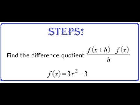 Final Exam Review 13: difference quotient, my STEPS - YouTube