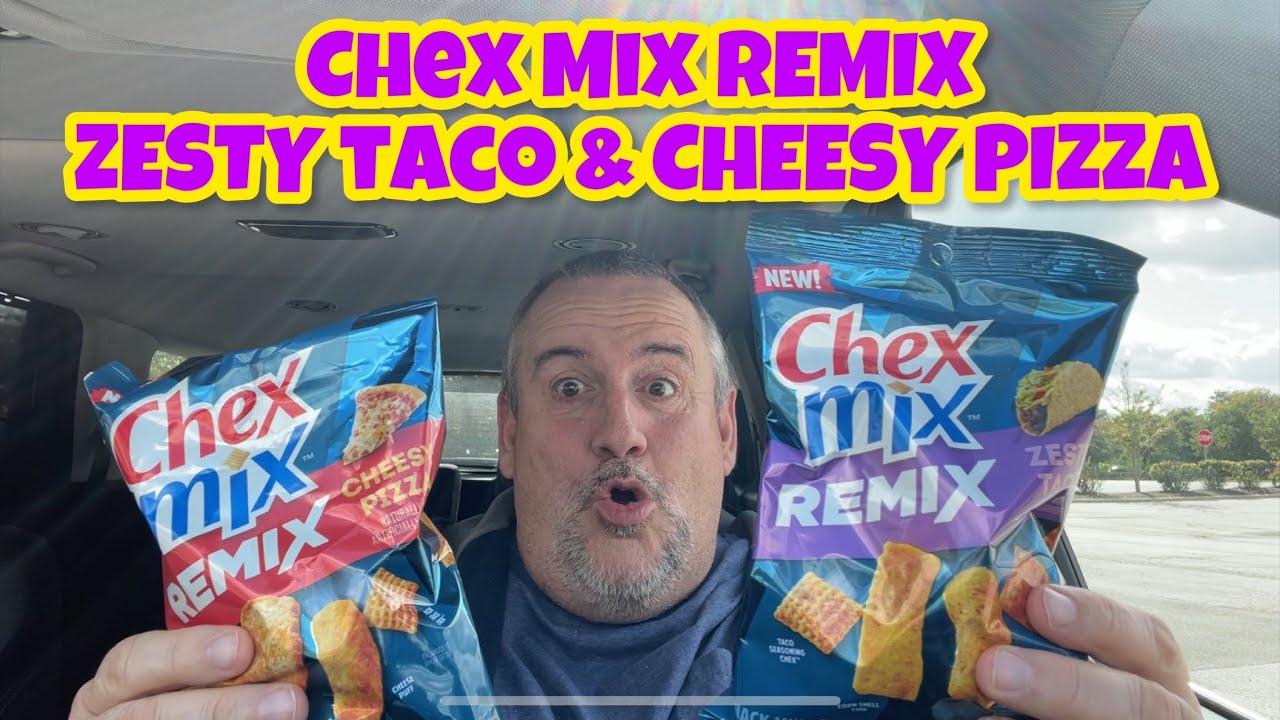 Chex Mix Remix Zesty Taco & Cheesy Pizza Review - YouTube
