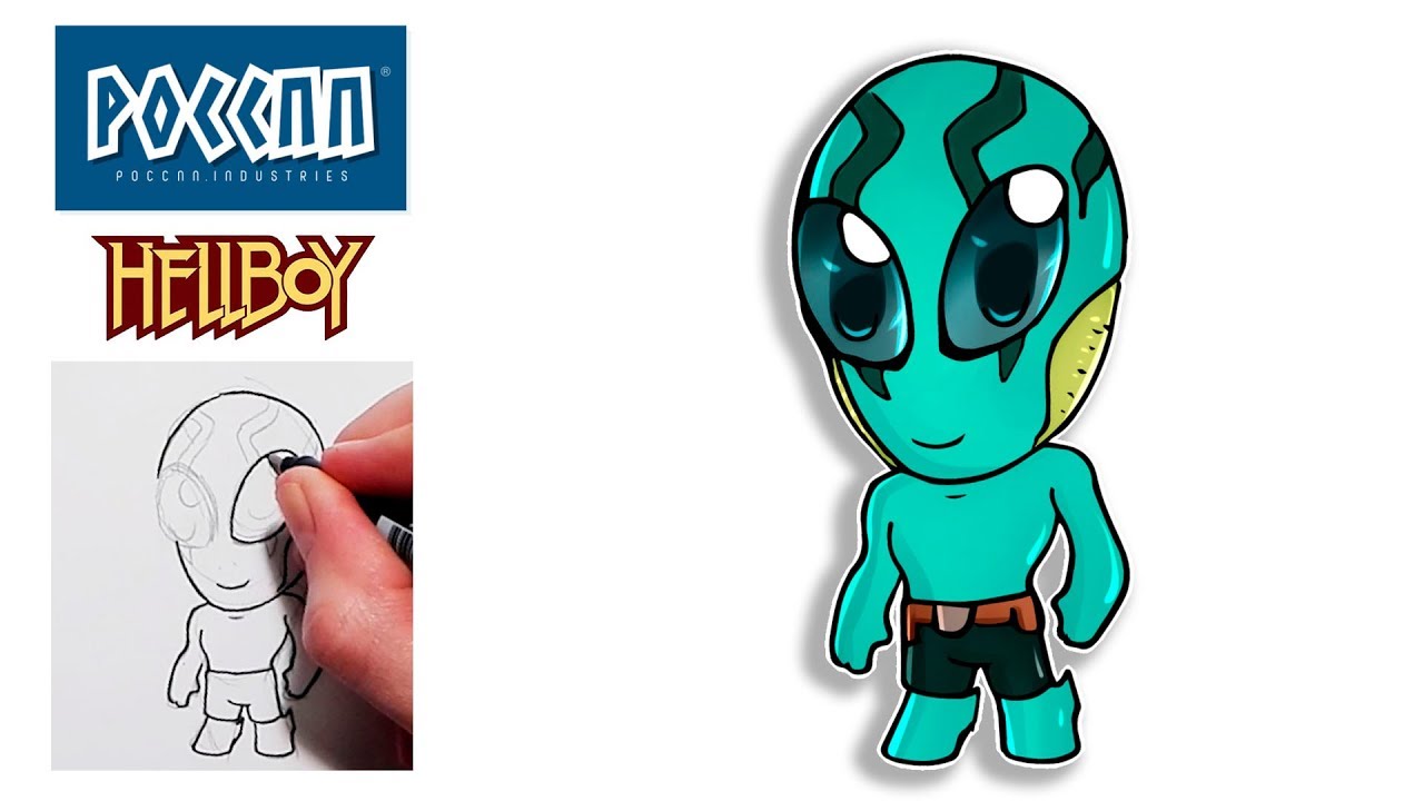 Cómo dibujar a Abe Chibi (Hellboy) - YouTube