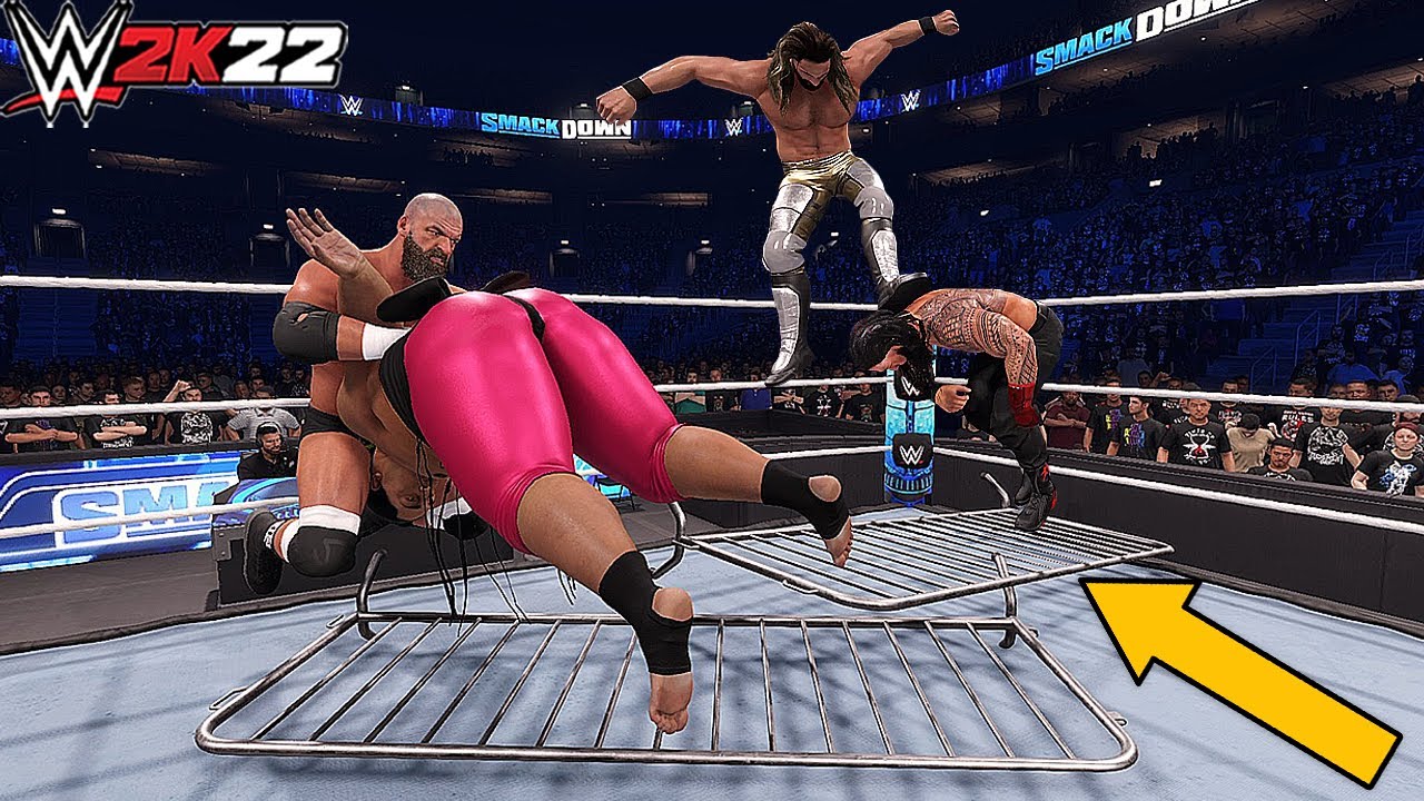 50 Insane Finishers on GUARD RAIL! - WWE 2K22 - YouTube