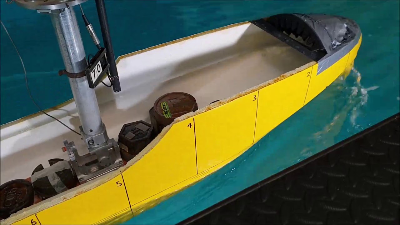 Cape Hawk explorer yachts tank test at Southampton University - YouTube