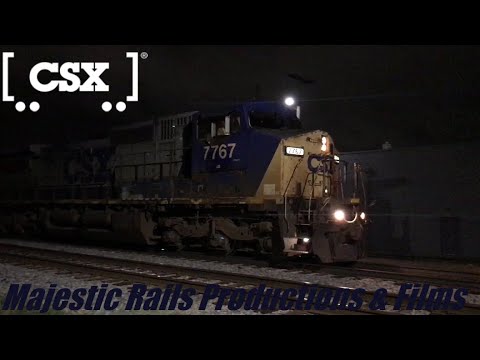 CSXT 7767 C40-8 & BNSF 8076 ES44C4 Leads W832-21 Empty Military Train W/A Nice K5H & Horn ...