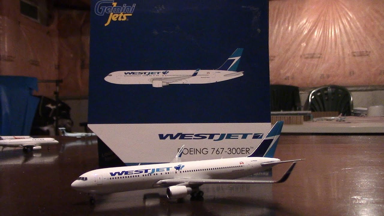 Gemini Jets 1:400 scale Westjet Boeing 767-300ER Model Unboxing and ...