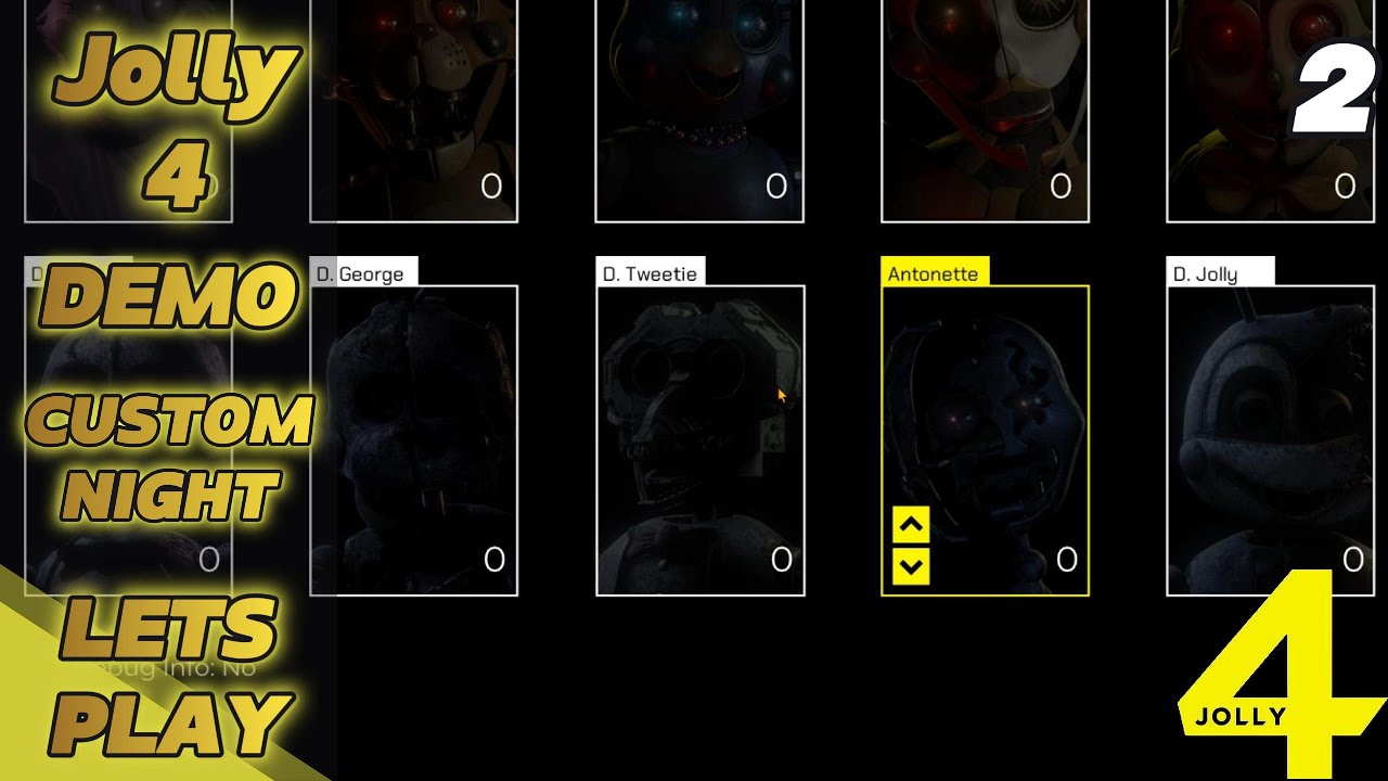 Checking out the custom night and trying out the last five characters ...