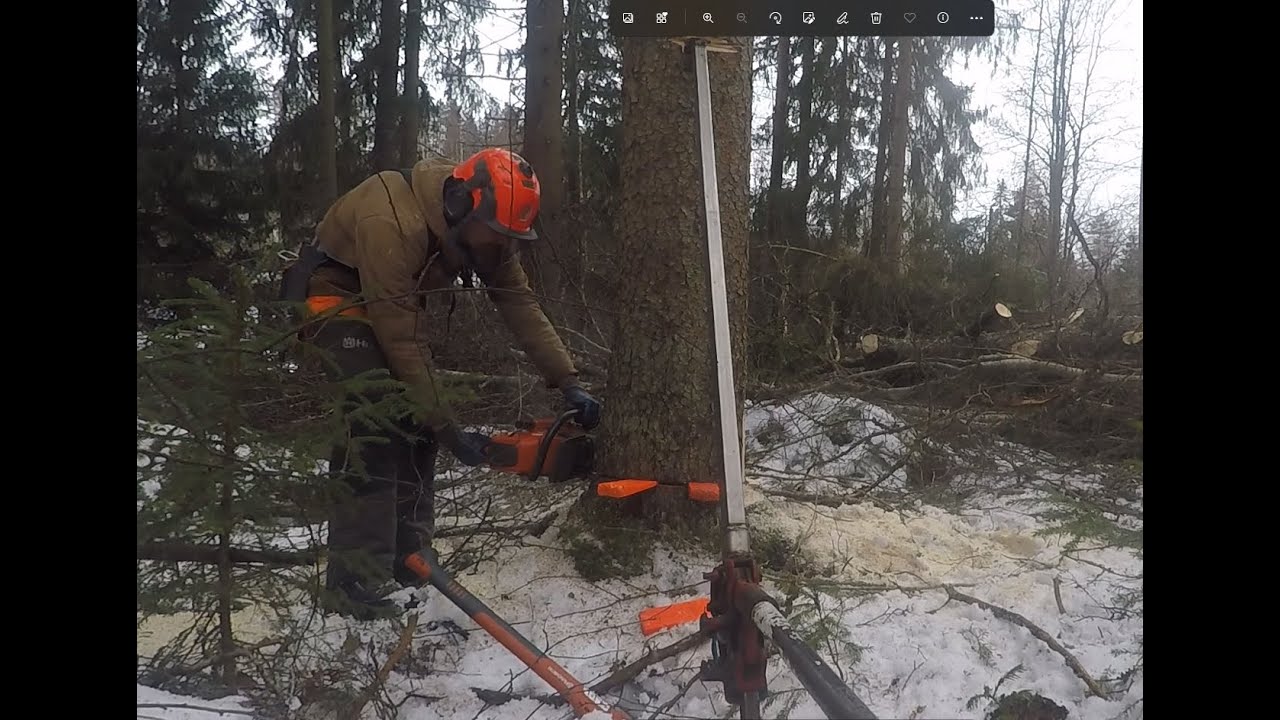 Tree removal job. Hi lift tree pusher . 550 xp mkII . part 7 - YouTube