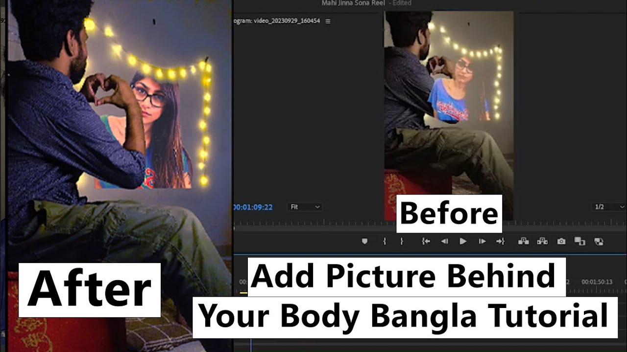 Add Pic Behind Your Body in Premiere Pro Bangla - YouTube