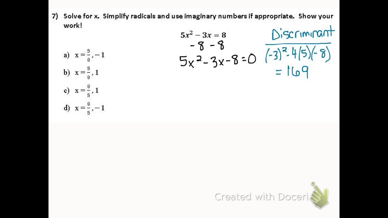 Prep for College Algebra Chapter 5 Practice Test #7 - YouTube