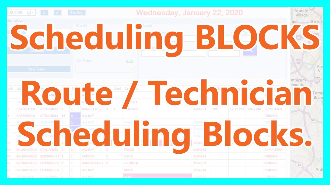 Scheduling BLOCKS - Route / Technician Scheduling Blocks. - YouTube
