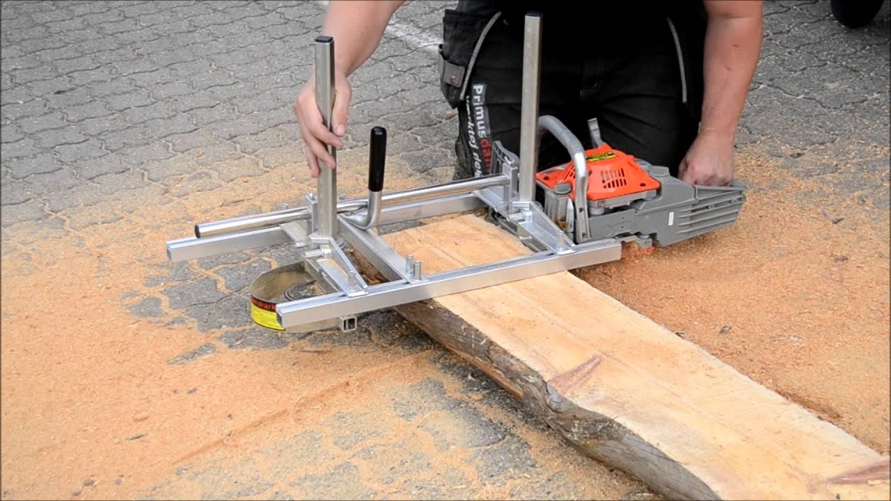 Mini savværk til kædesav - YouTube