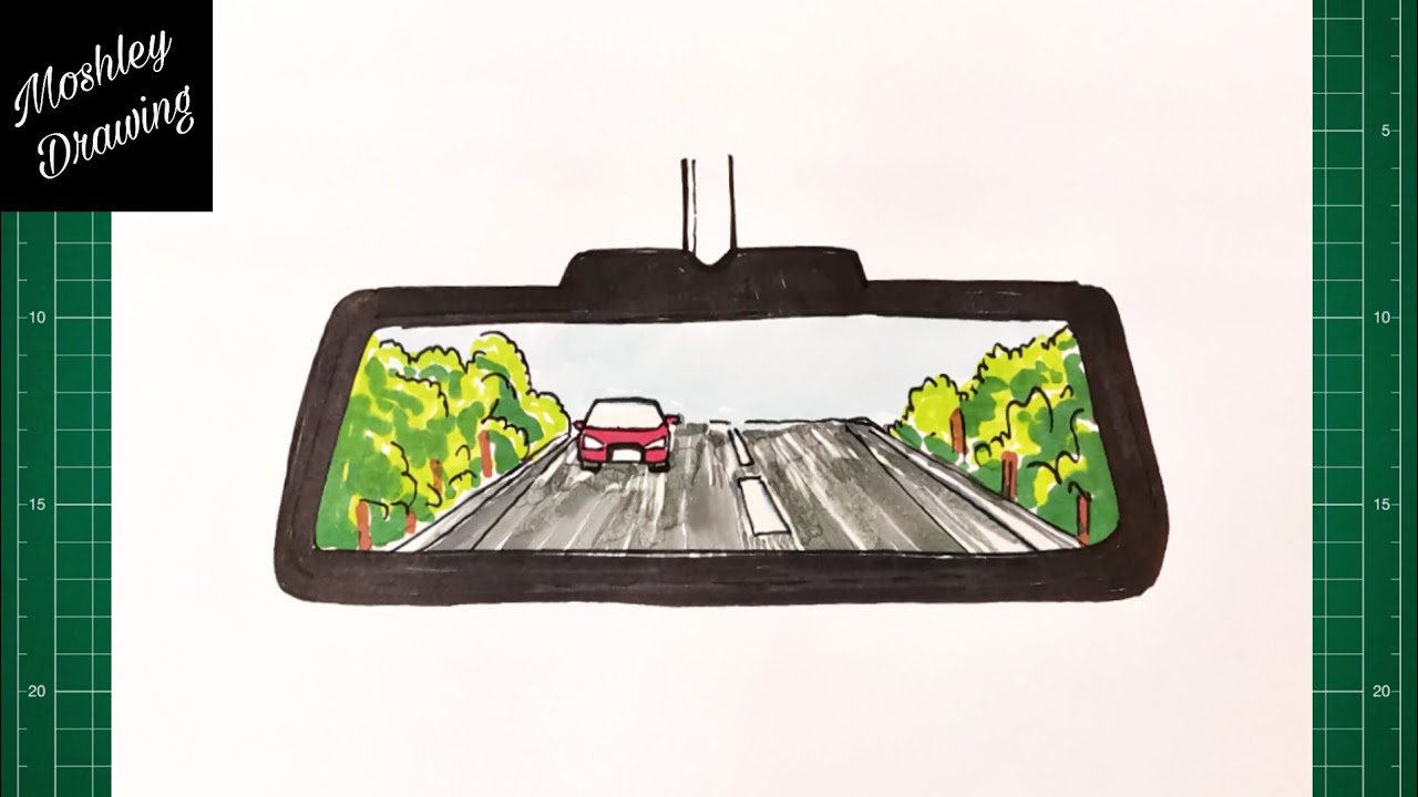 How to Draw a Car Rear View Mirror - YouTube