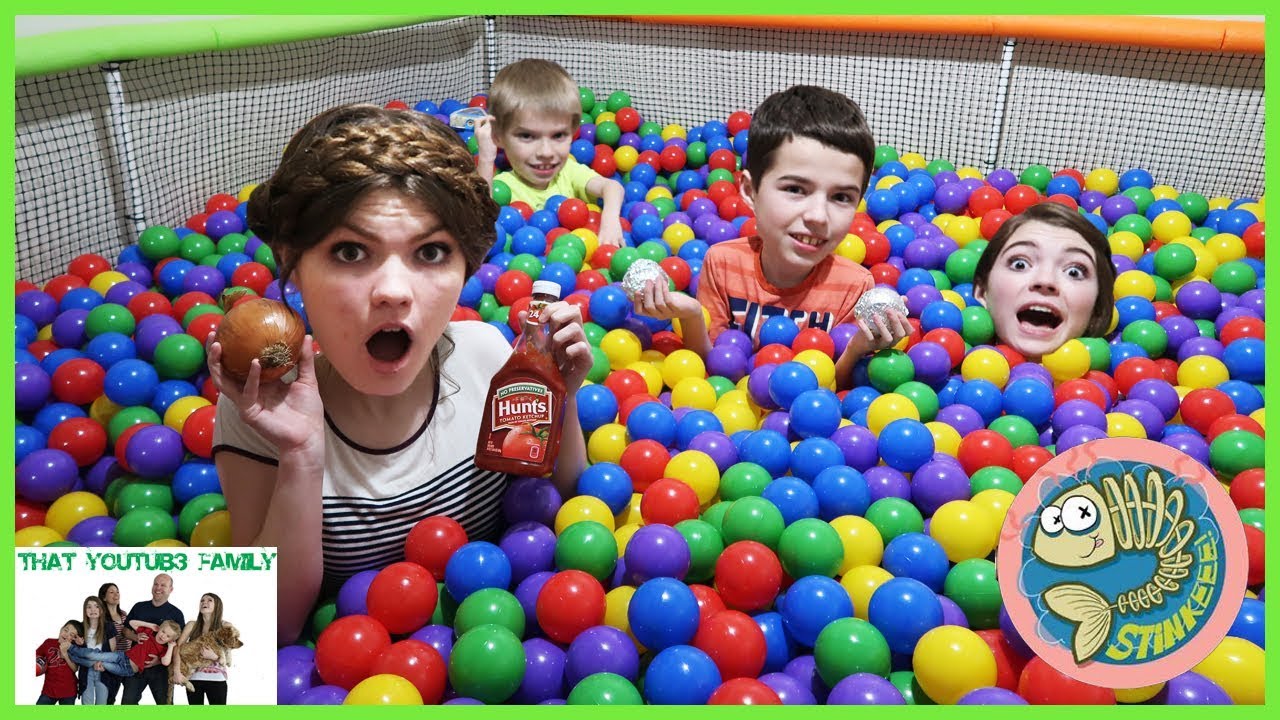 Mystery Ball Pit Food Surprise Challenge / That YouTub3 Family - YouTube