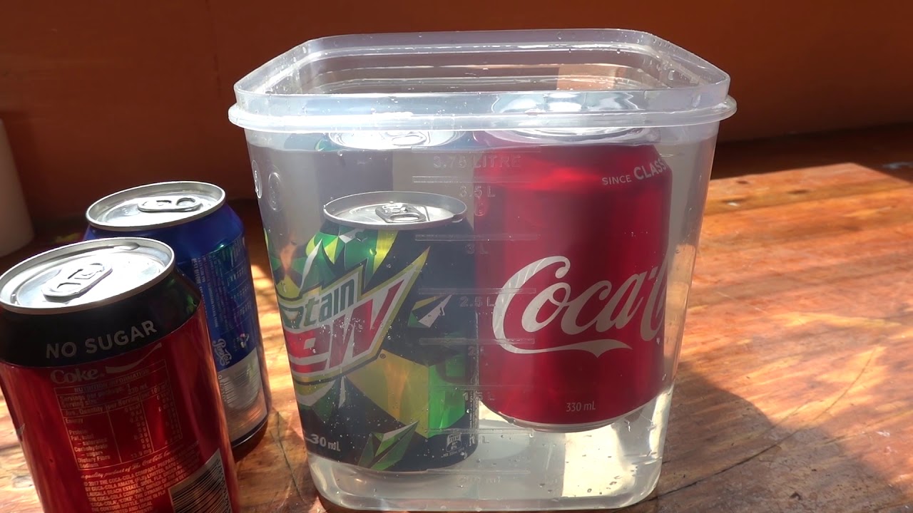 탄산음료 밀도 비교 (Comparing density of Soda(Normal Coke, Die) - YouTube