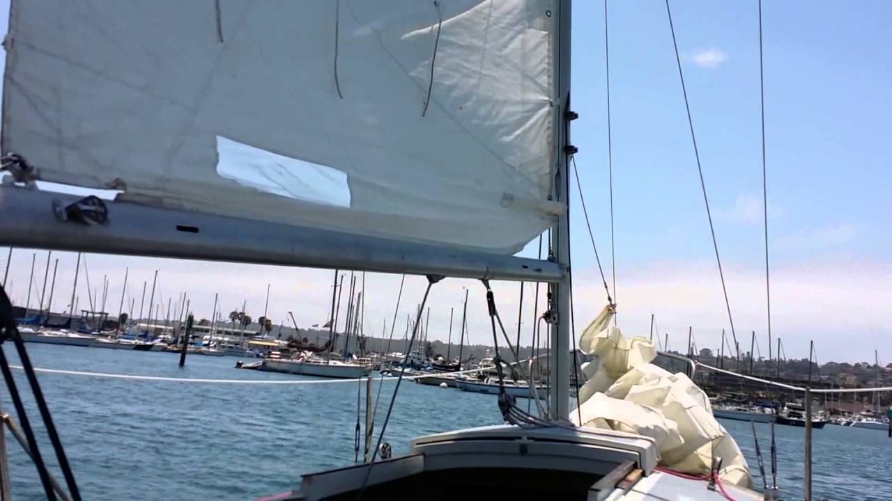 sailing off mooring in mooring field - YouTube