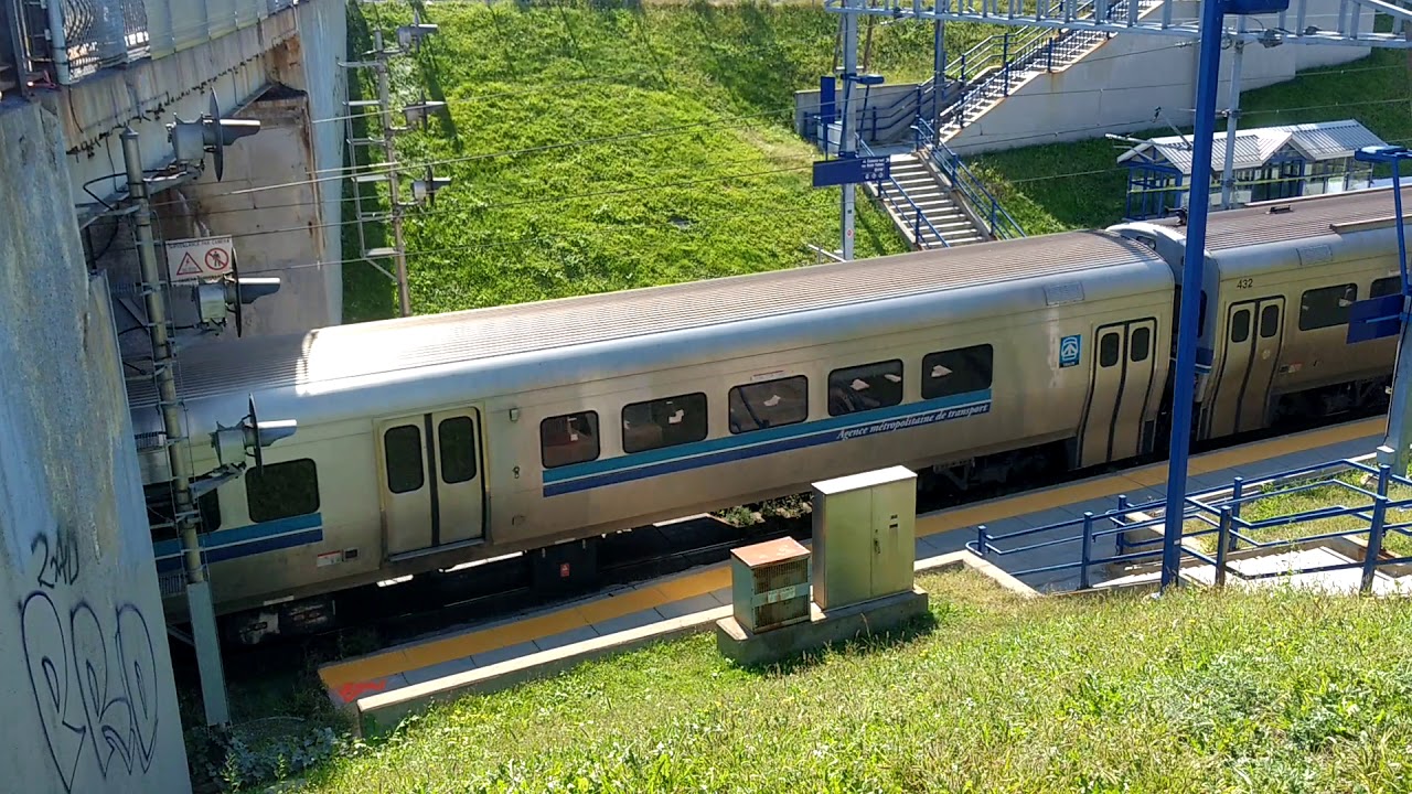 TRAINS Top View of AMT MR90 Electric Commuter Train at Tunnel in ...