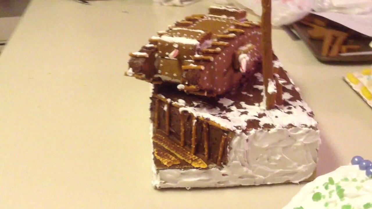 Blowing Up A Gingerbread Tank - YouTube