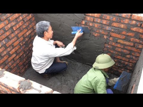 How To Build A Water Tank - Rendering Sand and Cement on Brick Walls ...