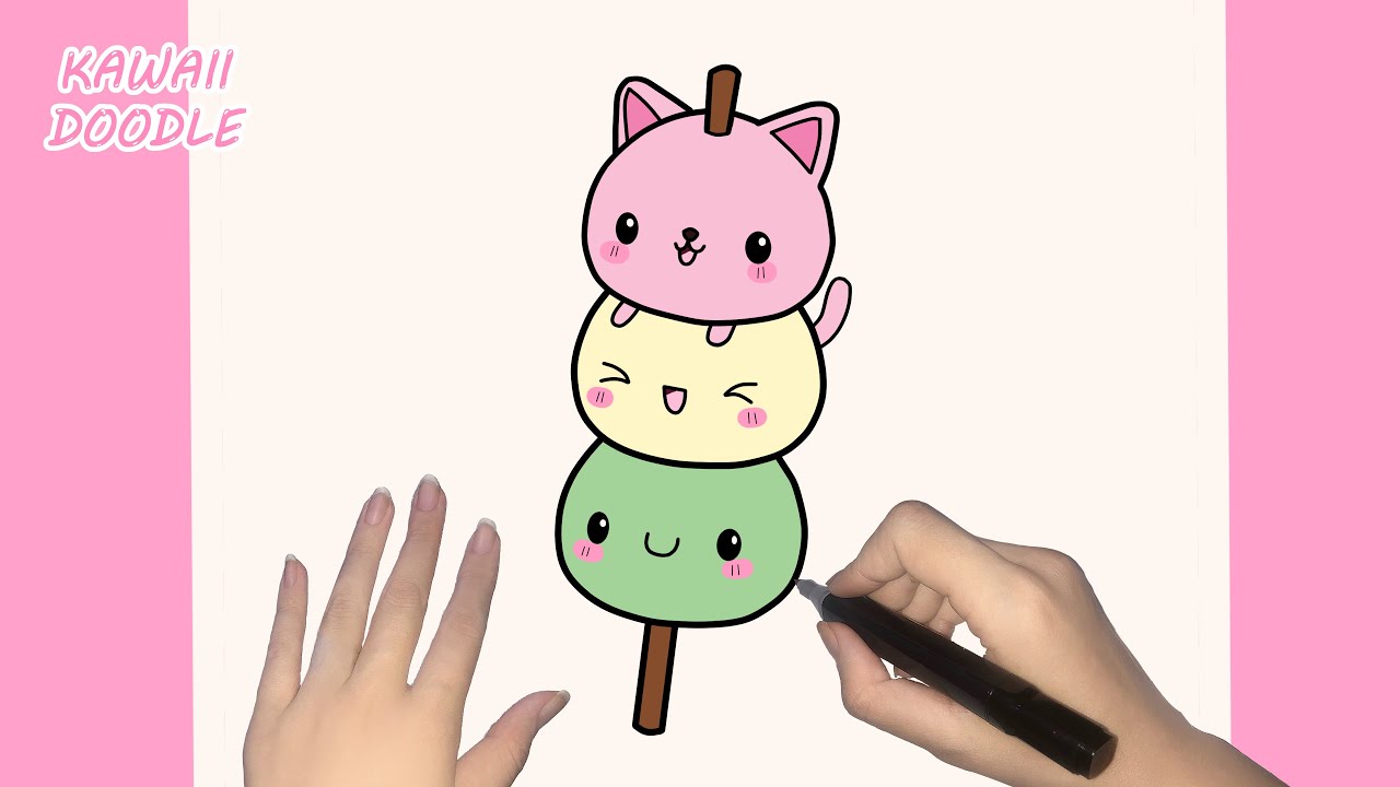 🌸HOW TO DRAW A CUTE CAT MOCHI 🍡 ~ STEP BY STEP ~ KAWAII DOODLE - YouTube