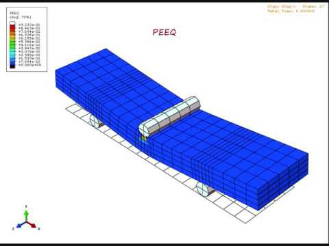 Three point bending balsa wood using Abaqus - YouTube