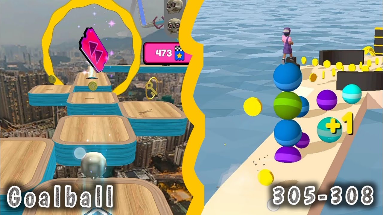 Going Balls Goalball vs Stack Rider 305-308 | SpeedRun Gameplay Walkthrough - YouTube