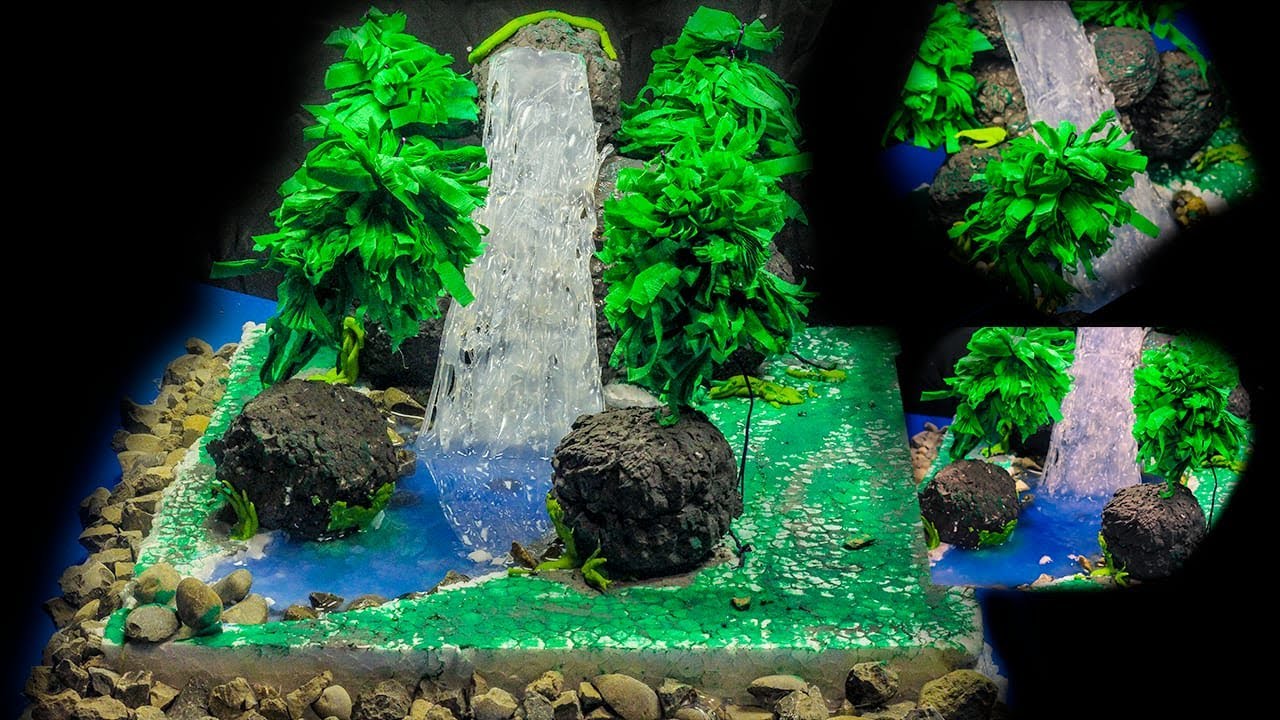 DIY Artificial Waterfall Decoration Piece | Amazing Waterfall Showpiece ...