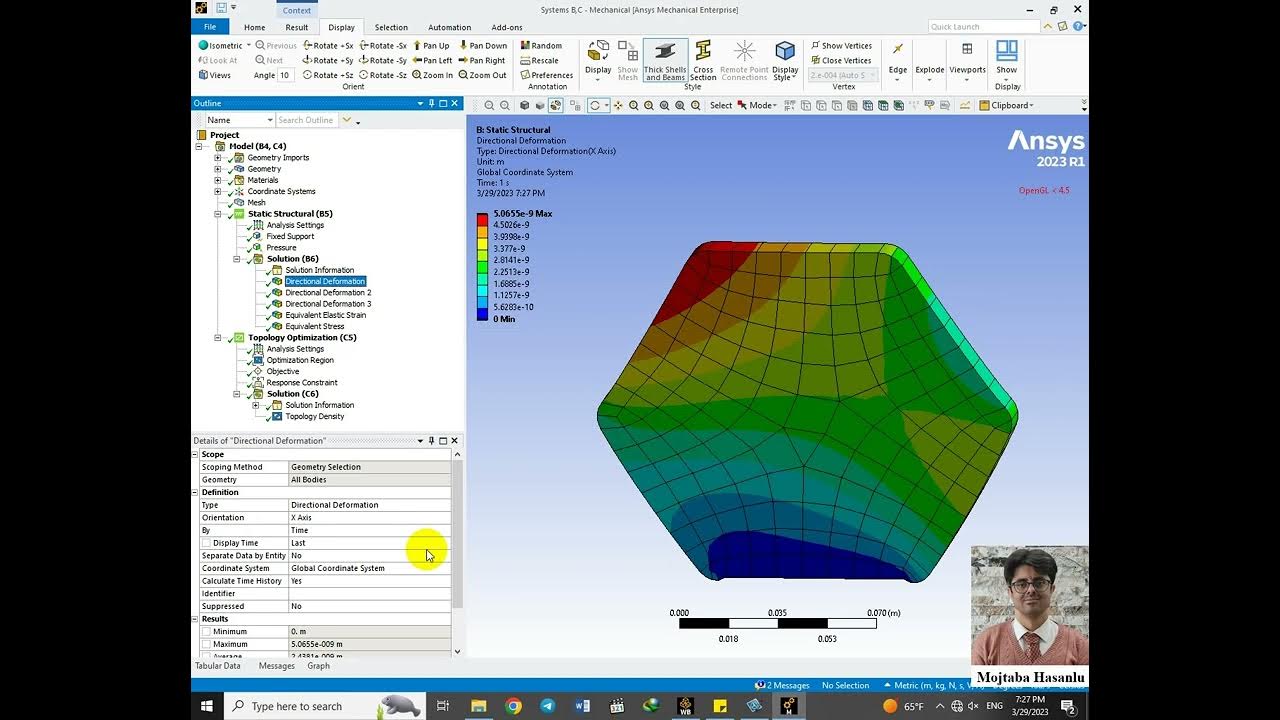 Topology Optimization of Hexagonal Cross-secion in ANSYS - YouTube