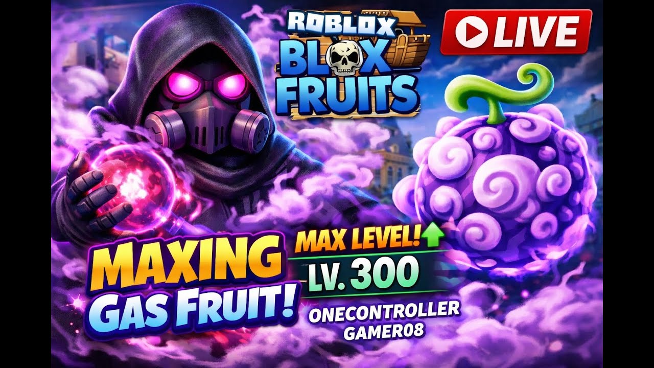 Maxing GAS FRUIT to 300 Mastery LIVE 🔴 | Roblox Blox Fruits - YouTube