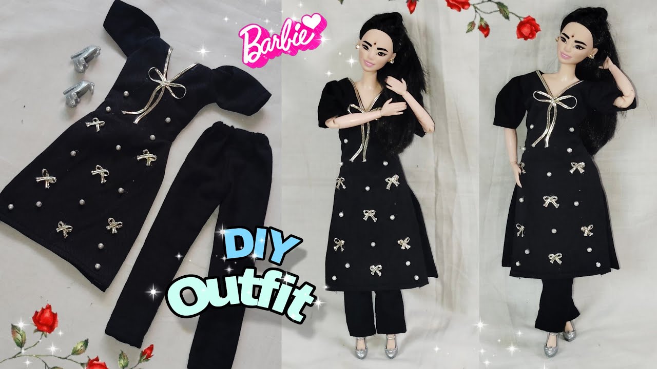 How to make Barbie Doll Dress At HOME||Gudiya||Doll Dress||Barbie Doll ...