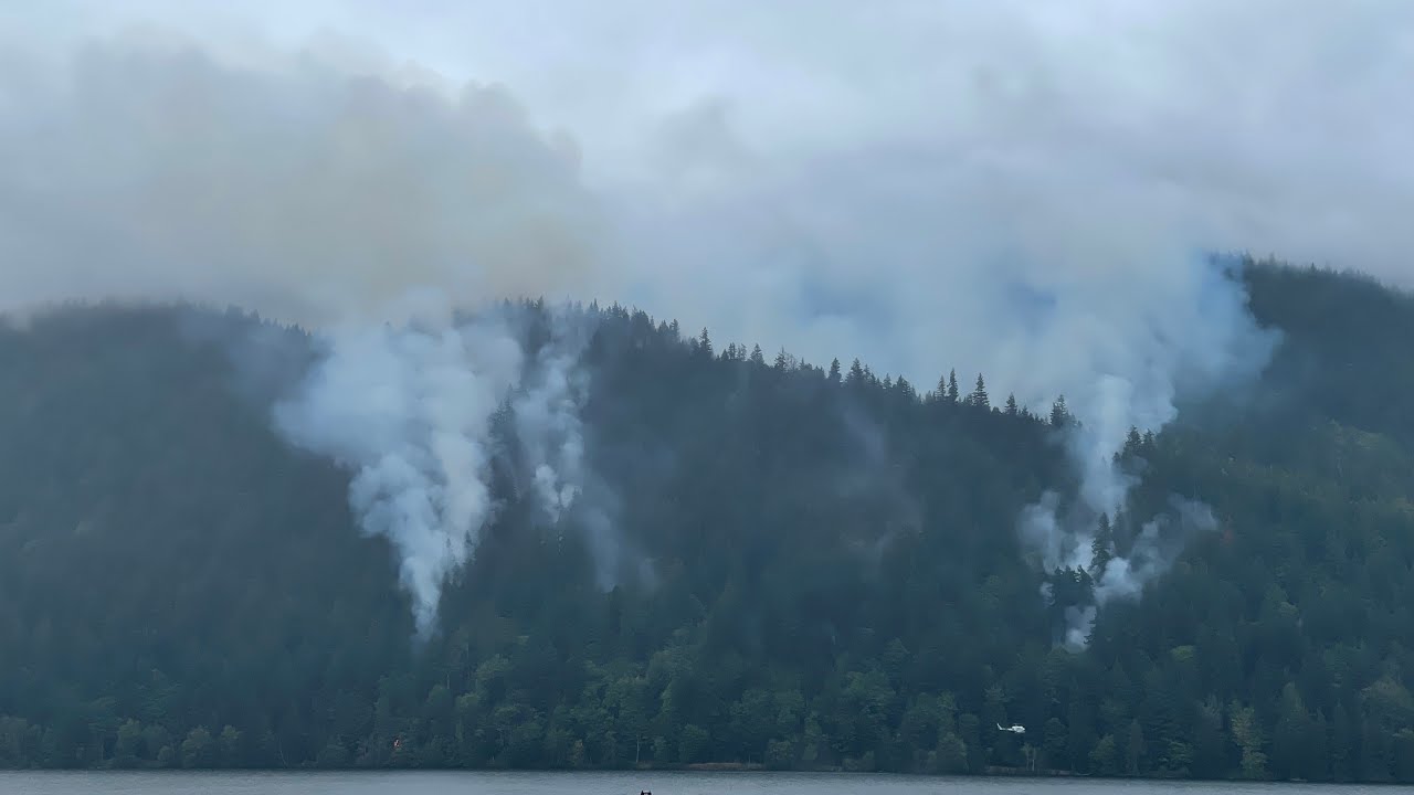 Lake Whatcom Forest Fire in Bellingham, WA: Helicopter and Aircraft ...