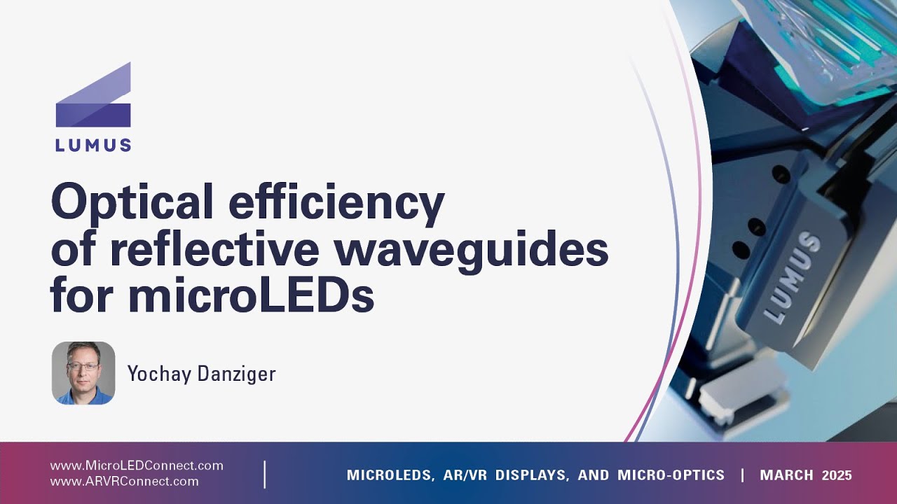 Lumus | Optical efficiency of reflective waveguides for microLEDs - YouTube