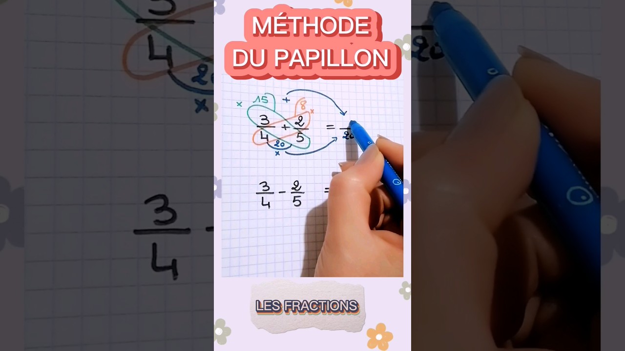 Les Fractions avec La Méthode du Papillon. #shorts #shortsviral #hacks ...