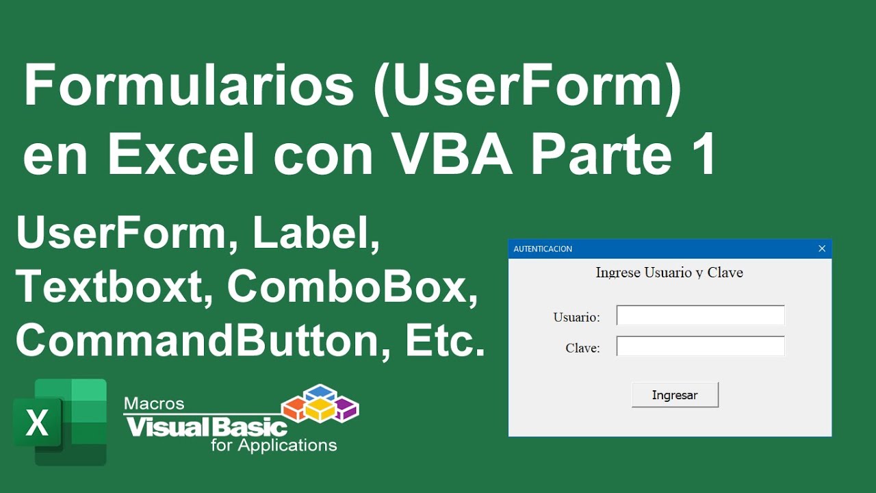 Formularios Userform En Excel Con Vba Parte 1 Youtube