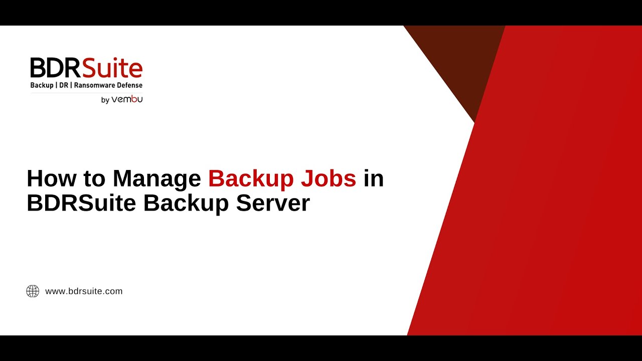How to manage Backup Jobs in BDRSuite Backup Server - YouTube