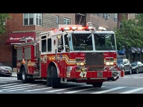 FDNY ENGINE 47 RESPONDING ON AMSTERDAM AVENUE ON THE UPPER WEST SIDE OF ...