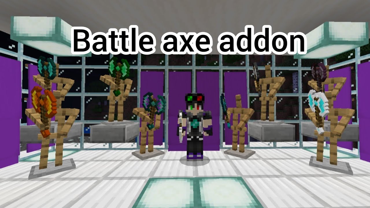Battle Axe addon Bedrock |MCPE |Xbox Minecraft Showcase - YouTube