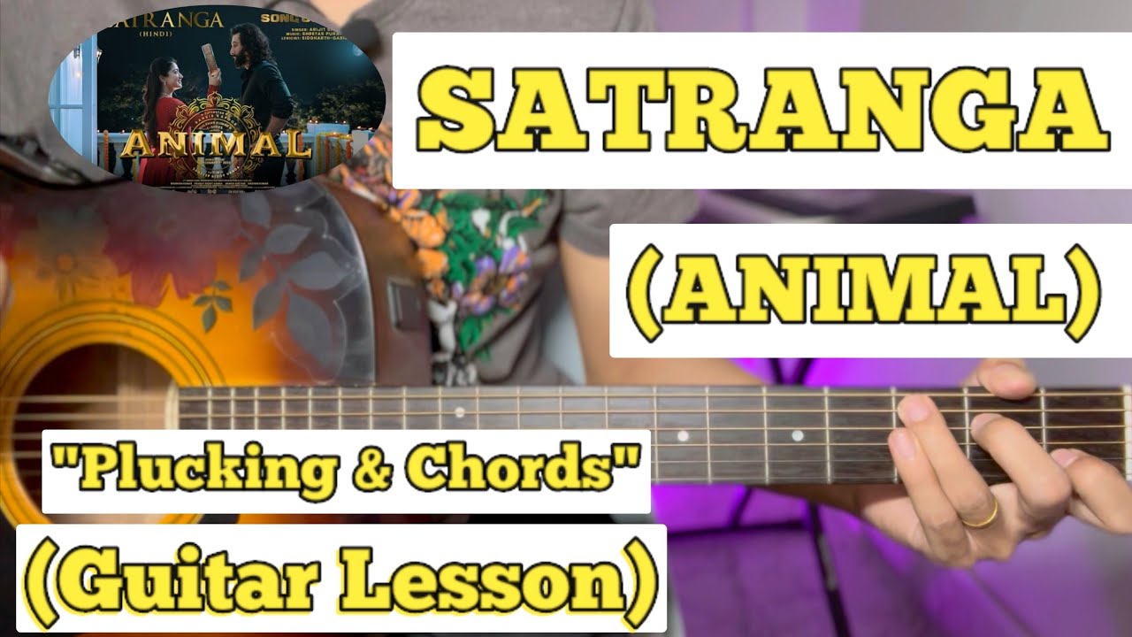 SATRANGA - ANIMAL | Guitar Lesson | Plucking & Chords | (Arijit Singh ...