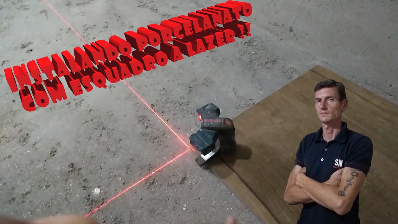 Como Esquadrinha o Piso com Esquadro a Laser !! Passo a Passo !! - YouTube